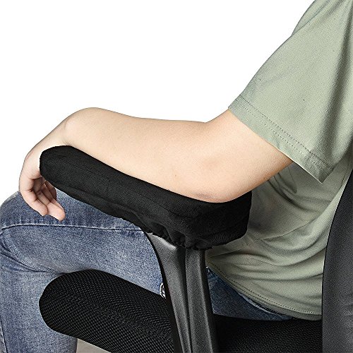 Aloudy Ergonomic Memory Foam Office Chair Armrest Pads, Comfy Gaming Chair Arm Rest Covers for Elbows and Forearms Pressure Relief(Set of 2)