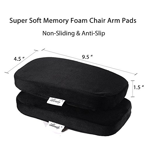 Aloudy Ergonomic Memory Foam Office Chair Armrest Pads, Comfy Gaming Chair Arm Rest Covers for Elbows and Forearms Pressure Relief(Set of 2)