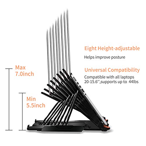 KENTEVIN Laptop Stand Adjustable Laptop Computer Stand Multi-Angle Stand Phone Stand Portable Foldable Laptop Riser Notebook Holder Stand Compatible for 10 to 17” Laptops