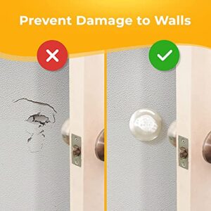 Ducki Door Stopper Wall Protector - Self Adhesive, Quiet, Reusable Shock Absorbent Gel - The Home or Office - Elegant Door Handle Silencer and Wall Protection Solution- (4pk)(Clear)