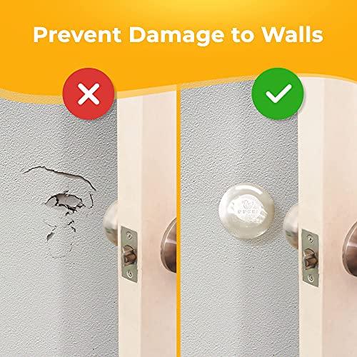 Ducki Door Stopper Wall Protector - Self Adhesive, Quiet, Reusable Shock Absorbent Gel - The Home or Office - Elegant Door Handle Silencer and Wall Protection Solution- (4pk)(Clear)