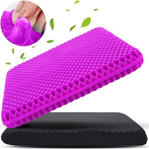 gel seat cushion for long sitting (super large & thick), soft & breathable, gel cushion for wheelchair reduce sweat, gel chair cushion for hip pain, gel seat cushion for office chair more comfortable