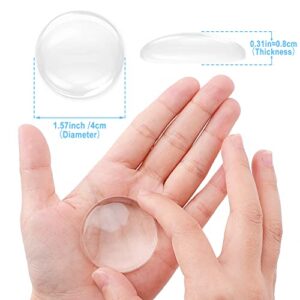 Xfenvs Door Knob Wall Shield, 6PCS Transparent Round Soft Rubber Wall Protector Self Adhesive Door Handle Bumper (Small Round 1.57 Inch 6PCS, Clear)