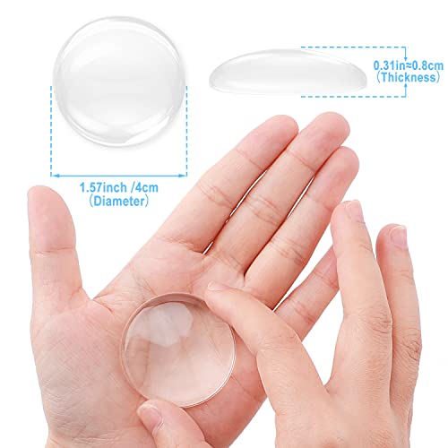 Xfenvs Door Knob Wall Shield, 6PCS Transparent Round Soft Rubber Wall Protector Self Adhesive Door Handle Bumper (Small Round 1.57 Inch 6PCS, Clear)