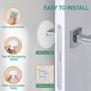 [ 3.15" ] Door Stoppers Wall Protector, 6 PCS Large White Silicone Door Bumpers with Strong Thickened Adhesive, Shock Absorbent Door Knobs Wall Protectors to Cover up Damage and Protect Wall Surfaces