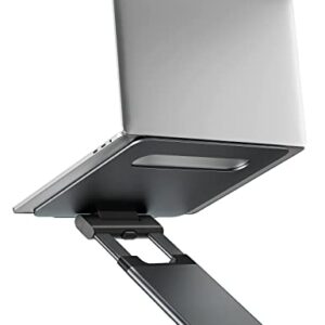 Nulaxy Laptop Stand for Desk, Ergonomic Sit to Stand Laptop Holder Convertor, Adjustable Height from 1.18" to 21", Supports up to 22lbs, Compatible with MacBook, All Laptops Computer Tablets 10-17"