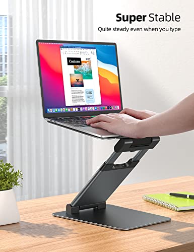 Nulaxy Laptop Stand for Desk, Ergonomic Sit to Stand Laptop Holder Convertor, Adjustable Height from 1.18" to 21", Supports up to 22lbs, Compatible with MacBook, All Laptops Computer Tablets 10-17"