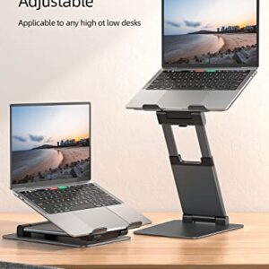 Nulaxy Laptop Stand for Desk, Ergonomic Sit to Stand Laptop Holder Convertor, Adjustable Height from 1.18" to 21", Supports up to 22lbs, Compatible with MacBook, All Laptops Computer Tablets 10-17"