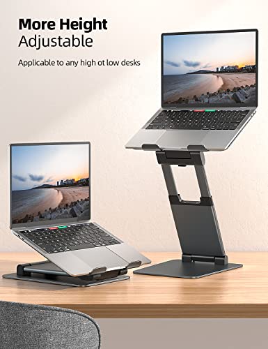 Nulaxy Laptop Stand for Desk, Ergonomic Sit to Stand Laptop Holder Convertor, Adjustable Height from 1.18" to 21", Supports up to 22lbs, Compatible with MacBook, All Laptops Computer Tablets 10-17"