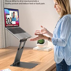 Nulaxy Laptop Stand for Desk, Ergonomic Sit to Stand Laptop Holder Convertor, Adjustable Height from 1.18" to 21", Supports up to 22lbs, Compatible with MacBook, All Laptops Computer Tablets 10-17"