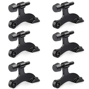 homotek 6 pack hinge pin black door stopper,adjustable deluxe heavy duty door stopper 2-1/2″x1-3/4”,with black rubber bumper tips