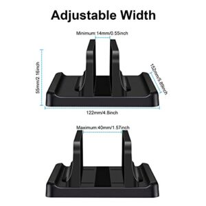 Dofuhem Vertical Laptop Stand Holder,Adjustable Plastic Desktop Notebook Dock,Space-Saving for All MacBook/Surface/Samsung/HP/Dell/Chrome Book,Black