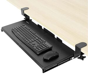 vivo large keyboard tray under desk pull out with extra sturdy c clamp mount system, 27 (33 including clamps) x 11 inch slide-out platform computer drawer for typing, black, mount-kb05e