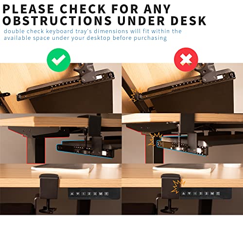 VIVO Large Keyboard Tray Under Desk Pull Out with Extra Sturdy C Clamp Mount System, 27 (33 Including Clamps) x 11 inch Slide-Out Platform Computer Drawer for Typing, Black, MOUNT-KB05E