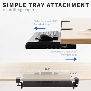 VIVO Large Keyboard Tray Under Desk Pull Out with Extra Sturdy C Clamp Mount System, 27 (33 Including Clamps) x 11 inch Slide-Out Platform Computer Drawer for Typing, Black, MOUNT-KB05E