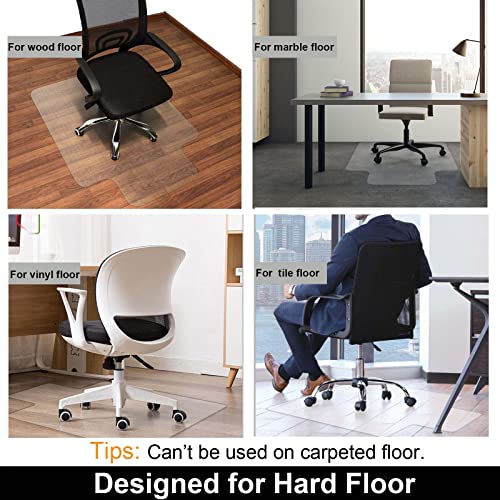 AiBOB Office Chair Mat for Hardwood Floors, 36 X 48 in, Heavy Duty Floor Mats for Computer Desk, Easy Glide for Chairs, Flat Without Curling