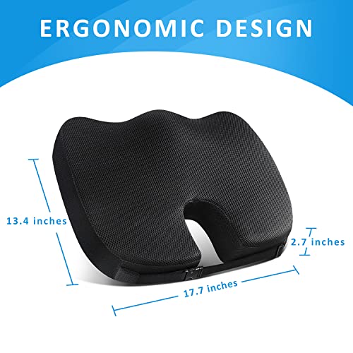 Dreamer Car Seat Cushions for Office Chairs/Sciatica Pain Relief Pillow - Memory Foam Office Chair Cushions/Desk Chair Cushion/Computer Chair Cushion for Tailbone Pain Relief