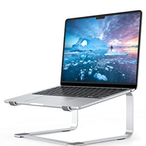 SOUNDANCE Laptop Stand for Desk, Metal Computer Riser, Heavy Stable PC Holder, Ergonomic Laptops Elevator for 12 to 17.3 Inches Notebook Computer, Silver