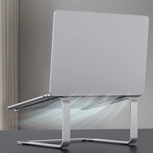 SOUNDANCE Laptop Stand for Desk, Metal Computer Riser, Heavy Stable PC Holder, Ergonomic Laptops Elevator for 12 to 17.3 Inches Notebook Computer, Silver