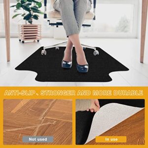 Hardwood/Tile Floor Chair Mat,Rolling Chair Mat,Protects Floors,Suitable for Home,Work,Game,Non-Slip Not Stuck Wheel,Easy to Clean,with Lip,Black(48"x36")