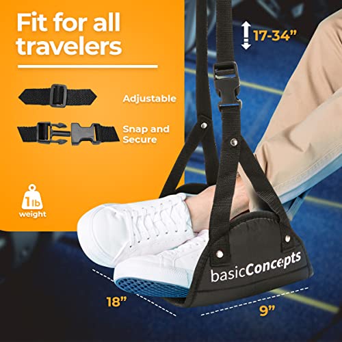 Airplane Footrest (Travel Comfortably), Perfect Airplane or Office Footrest to Relax Your Feet - Airplane Foot Hammock for Airplane Travel Accessories, Desk Foot Hammock, Airplane Essentials