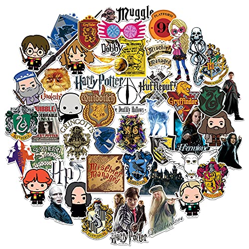 Harry Potter Stickers Die Cut Vinyl Sticker Variety Pack - Laptop, Water Bottle, Scrapbooking, Tablet, Skateboard, Indoor/Outdoor - Set of 50