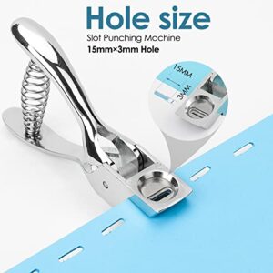 MROCO Hole Punch Slot Punch Badge Hole Punch for ID Cards,Hand Held,No Burrs Holes,One Slot Hole Puncher for ID Badges Hole Punch for Badge,Metal Hole Punch for ID Cards,Badge Holes,15mm x 3mm Hole