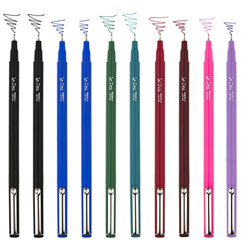 Uchida 430010A , Le Pen, 0.3 Millimeter point, Pen Set, 10 Pack, Multicolor