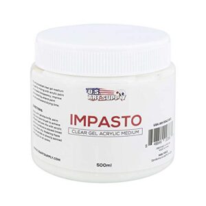 u.s. art supply impasto clear gel acrylic medium, 500ml tub