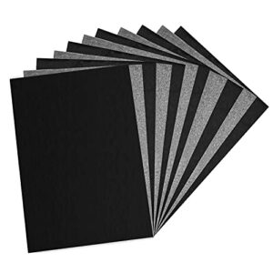 longtereen 100 sheets carbon paper, black graphite paper for tracing patterns onto wood, paper, canvas, and other crafts projects.