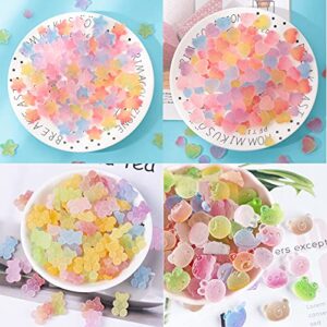 120Pcs Slime Charms Kawaii Candy Resin Charms 3D Cute Nail Charms Mini Flatback Beads Gummy Bear Charms Bulk Resin Jewelry Making Candy Embellishments Supplies for Cell Phone Scrapbooking DIY Crafts