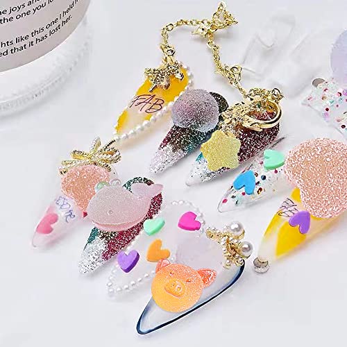 120Pcs Slime Charms Kawaii Candy Resin Charms 3D Cute Nail Charms Mini Flatback Beads Gummy Bear Charms Bulk Resin Jewelry Making Candy Embellishments Supplies for Cell Phone Scrapbooking DIY Crafts