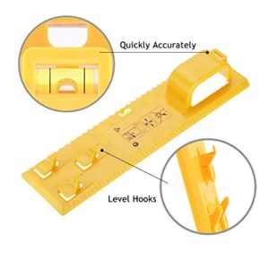 Picture Hanging Kit, Picture Frame Hanger Tool, Heavy Duty Photo Hanger Accessories with Multifunction Picture Frame Level Ruler Bubble Level Measuring Tool for Marking Position