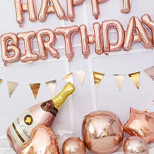 HORUIUS Champagne Bottle Balloons Champagne Glass Balloon Mylar Foil Balloons Birthday Engagement Bachelorette Party Bridal Shower Wedding Celebration Anniversary Decorations 4PCS