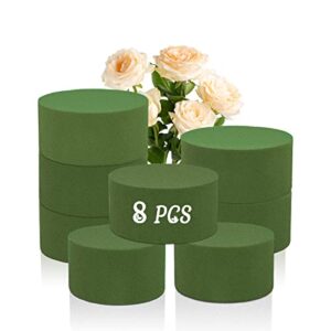 supking 8 pcs floral foam round artificial flower foam styrofoam blocks for flower arrangements 3.2”x1.6″ dry and wet green plant foam florist foam for fresh flowers