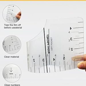 9 Pcs Tshirt Ruler Guide for Vinyl Alignment and Sublimation Blanks,Craft Sewing Supplies Accessories Tools for Heat Press HTV Heat Transfer Vinyl (Transparent)