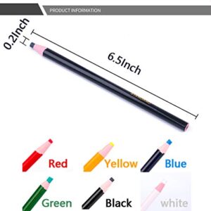 12 Pieces Sewing Mark Chalk Pencil Tailor's Marking and Tracing Tools Free Cutting Chalk Sewing Fabric Pencil，6 Colors (6 Colors)