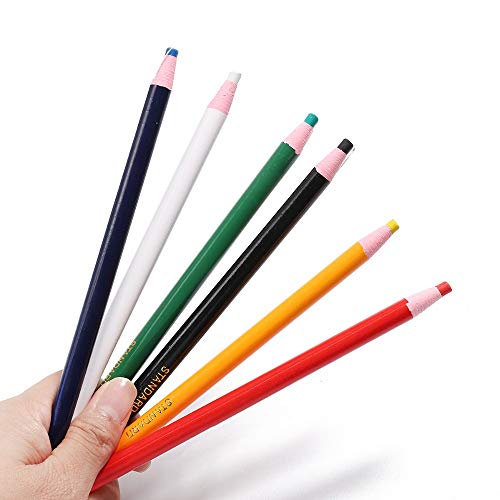 12 Pieces Sewing Mark Chalk Pencil Tailor's Marking and Tracing Tools Free Cutting Chalk Sewing Fabric Pencil，6 Colors (6 Colors)