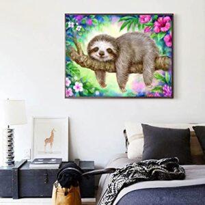 Diamond Painting Kits for Adults,5D Sloth Diamond Art Kit,Diamond Painting Kit Full Drill Round for Gift,Wall Decor,Relaxing(12x16)