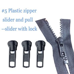 Zipper Pull 12 Pcs, Replacement Zipper Slider,Zipper Repair Kit #5, Fix Zipper Repair Kit for Repairing Coats ,Jackets , Metal Plastic and Nylon Coil Zippers.