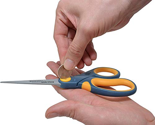 Westcott 8" Titanium-Bonded Non-Stick Scissors For Office & Home, Gray/Yellow, 3 Pack (15454)