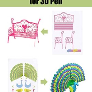 3D Printing Drawing Book, Reusable Colorful 40 Patterns Thick Paper Template with a Clear Plate, Painting Graffiti Template for 3D Pen Kids DIY Gift