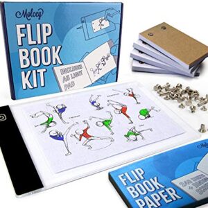 Flip Book Kit - LED Lightbox for Drawing and Tracing & 240 Sheets Animation Paper for Flip Books A5 Flipbook Kit: Led Light Box/Light Tablet for Tracing Flip Book Paper with Screws Flipbook Light Pad