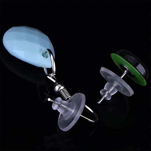 Silicone Earring Backs,Clear Rubber Earring Backs,Earring Safety Back Stopper Clutch Ear Locking with Pad (Pack of 100)