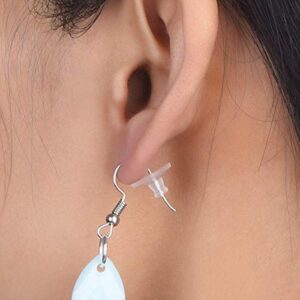 Silicone Earring Backs,Clear Rubber Earring Backs,Earring Safety Back Stopper Clutch Ear Locking with Pad (Pack of 100)