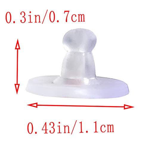 Silicone Earring Backs,Clear Rubber Earring Backs,Earring Safety Back Stopper Clutch Ear Locking with Pad (Pack of 100)