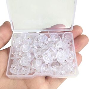 Silicone Earring Backs,Clear Rubber Earring Backs,Earring Safety Back Stopper Clutch Ear Locking with Pad (Pack of 100)