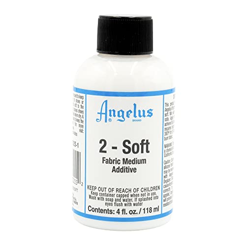 Angelus 2-Soft Fabric Medium Additive For Acrylic Paint- Mix to Paint Canvas, Fabrics, Clothes, Jackets, & More- 4oz