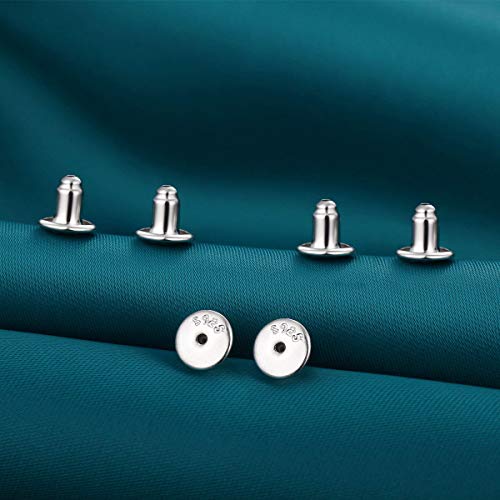 Catinee Locking Earring Backs For Studs,14k Plated White Gold Earrings Back For Studs Secure,Hypoallergenic Earring Backs Apply To Earring Backs For Droopy Ears(6pcs/3pair)