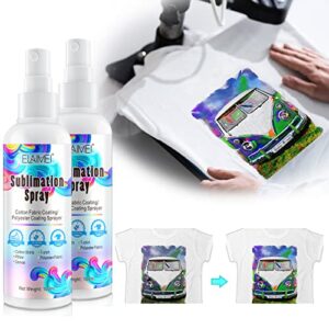 2x100ml sublimation spray, sublimation coating spray for all fabric, including 100% cotton, polyester, carton, tote bag, pillows, mugs, canvas, quick dry & super adhesion, high gloss vibrant color